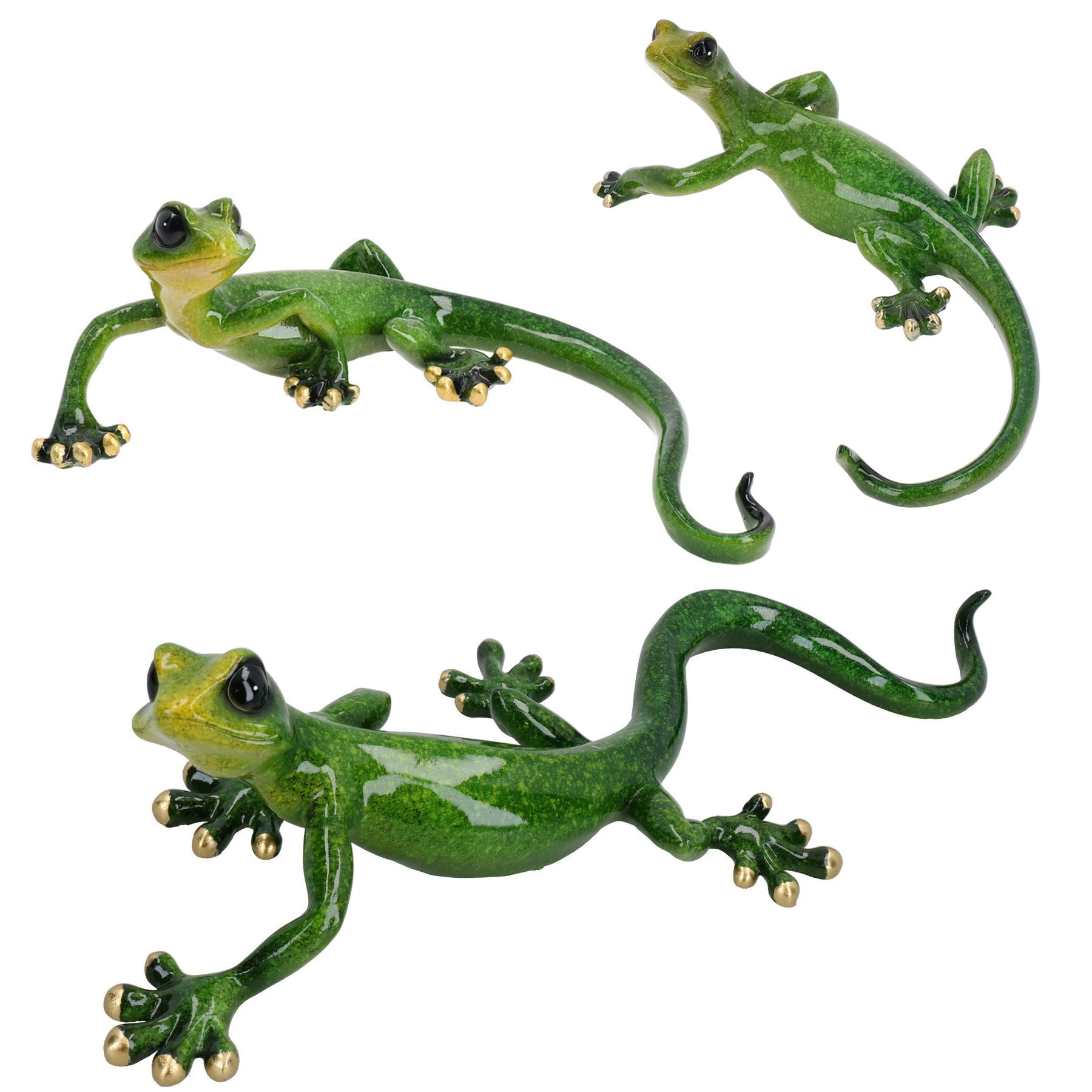 Green Speckled Gecko Lizard Resin Wall Shed Sculpture Statue House Full ...