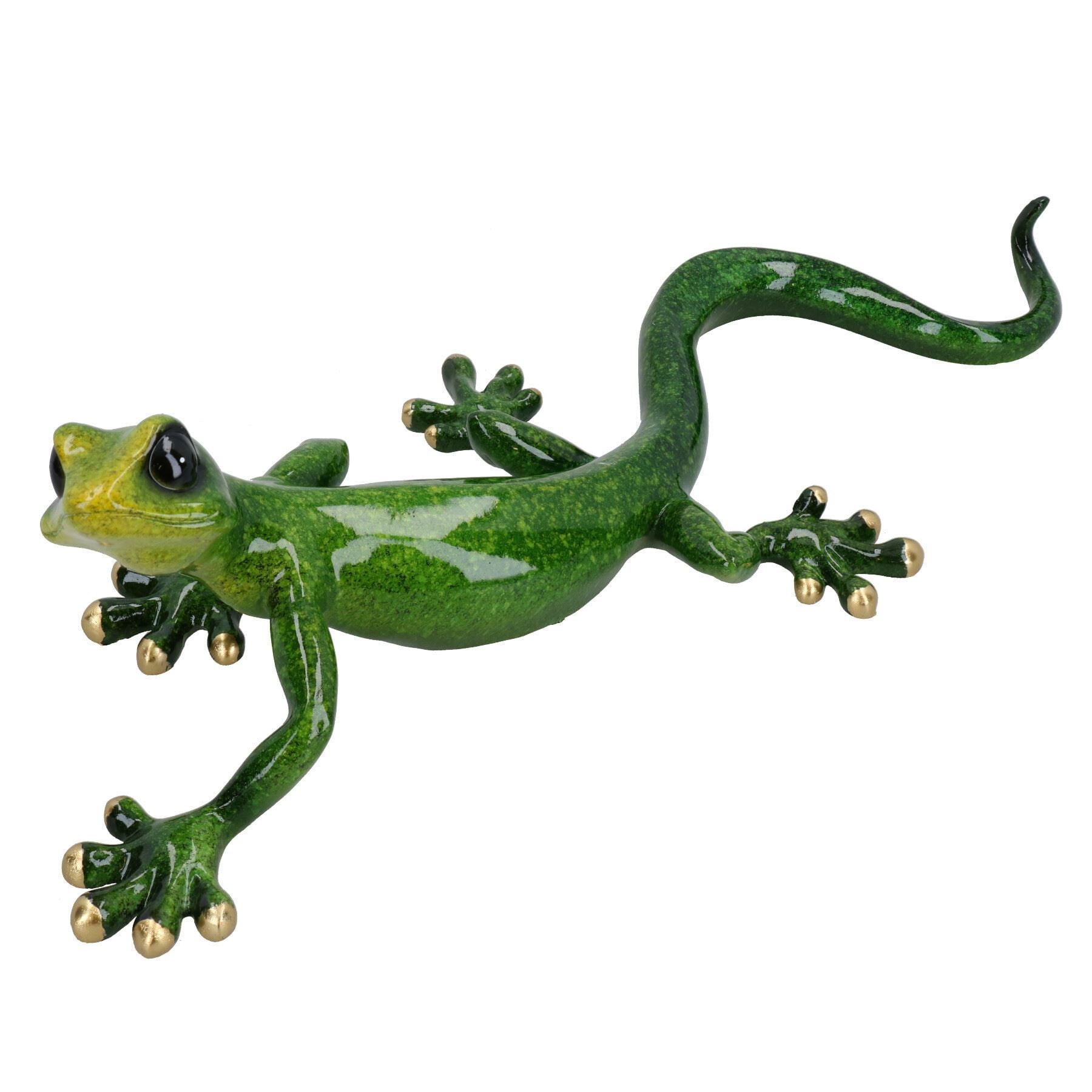 Green Speckled Gecko Lizard Resin Wall Shed Sculpture Statue House ...