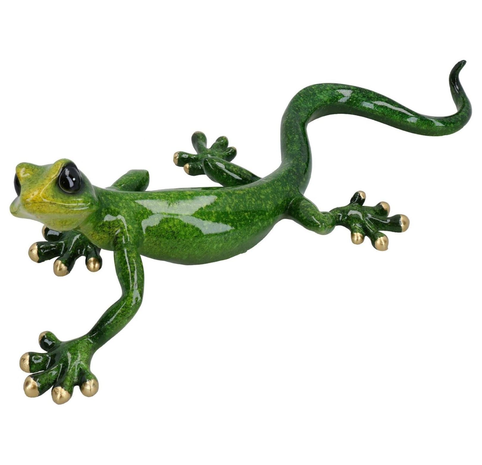 Green Speckled Gecko Lizard Resin Wall Shed Sculpture Statue House ...