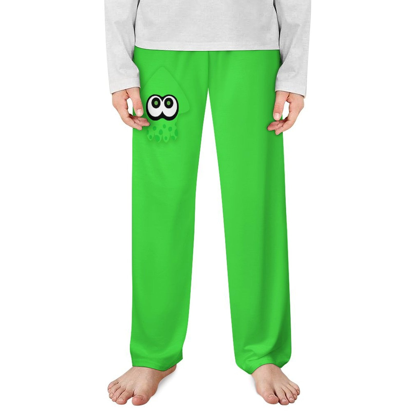 Green Splatoon Squid Children's Pajamas Cozy Lounge Straight Leg ...