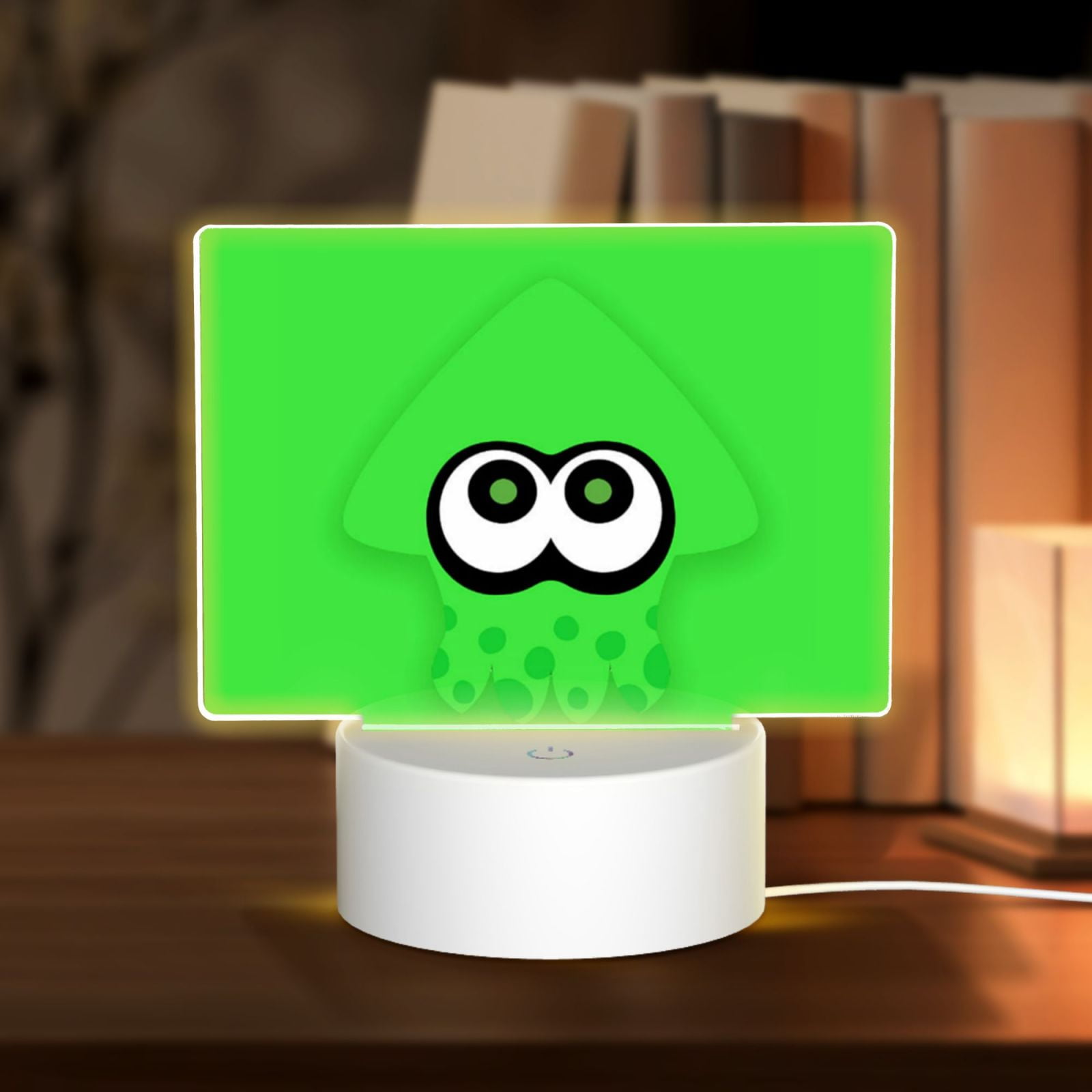 Green Splatoon Squid Rectangular Acrylic Night Light USB Cable Lamp ...