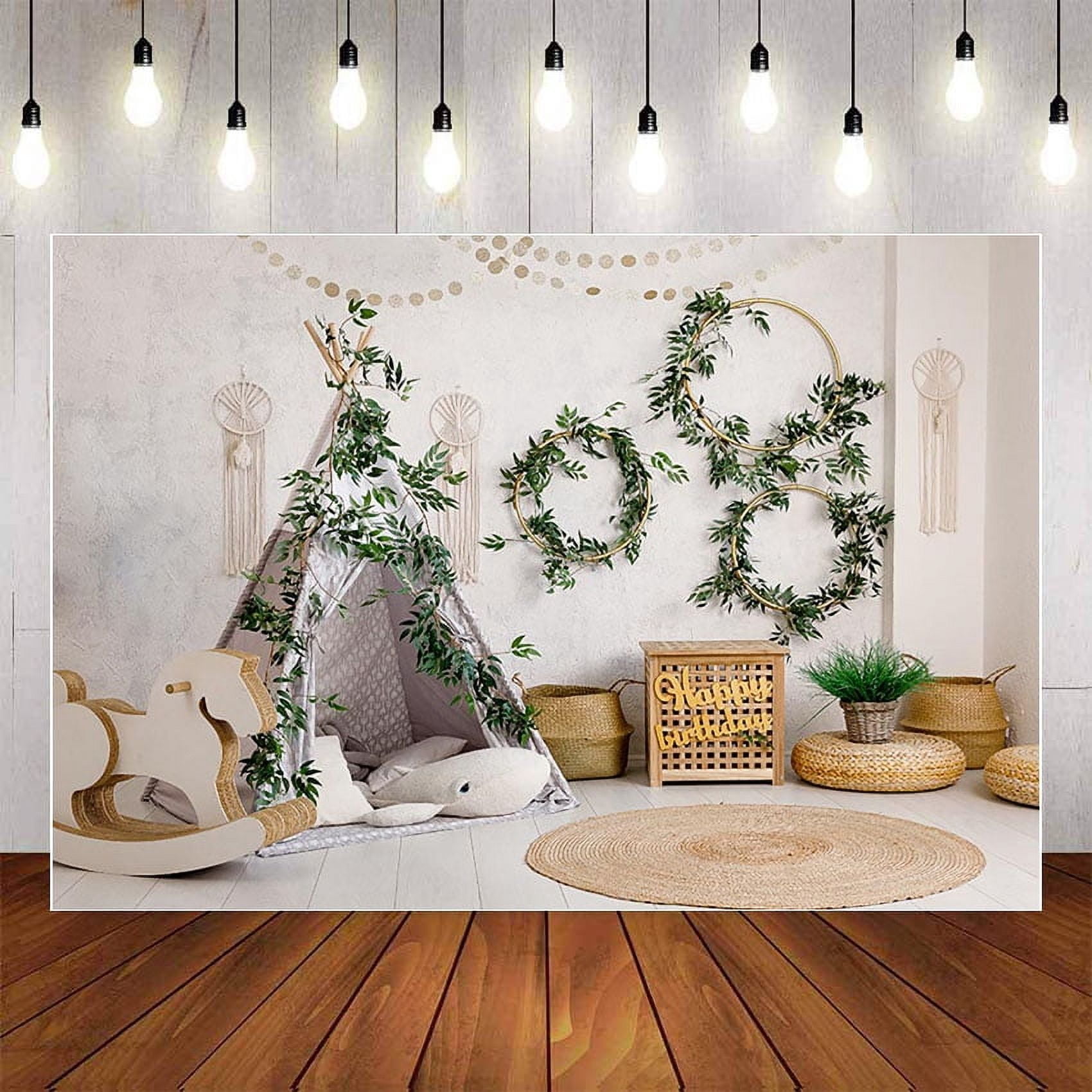 Green Spring Easter Tent ar Baby Shower Children Birthday Backdrop ...