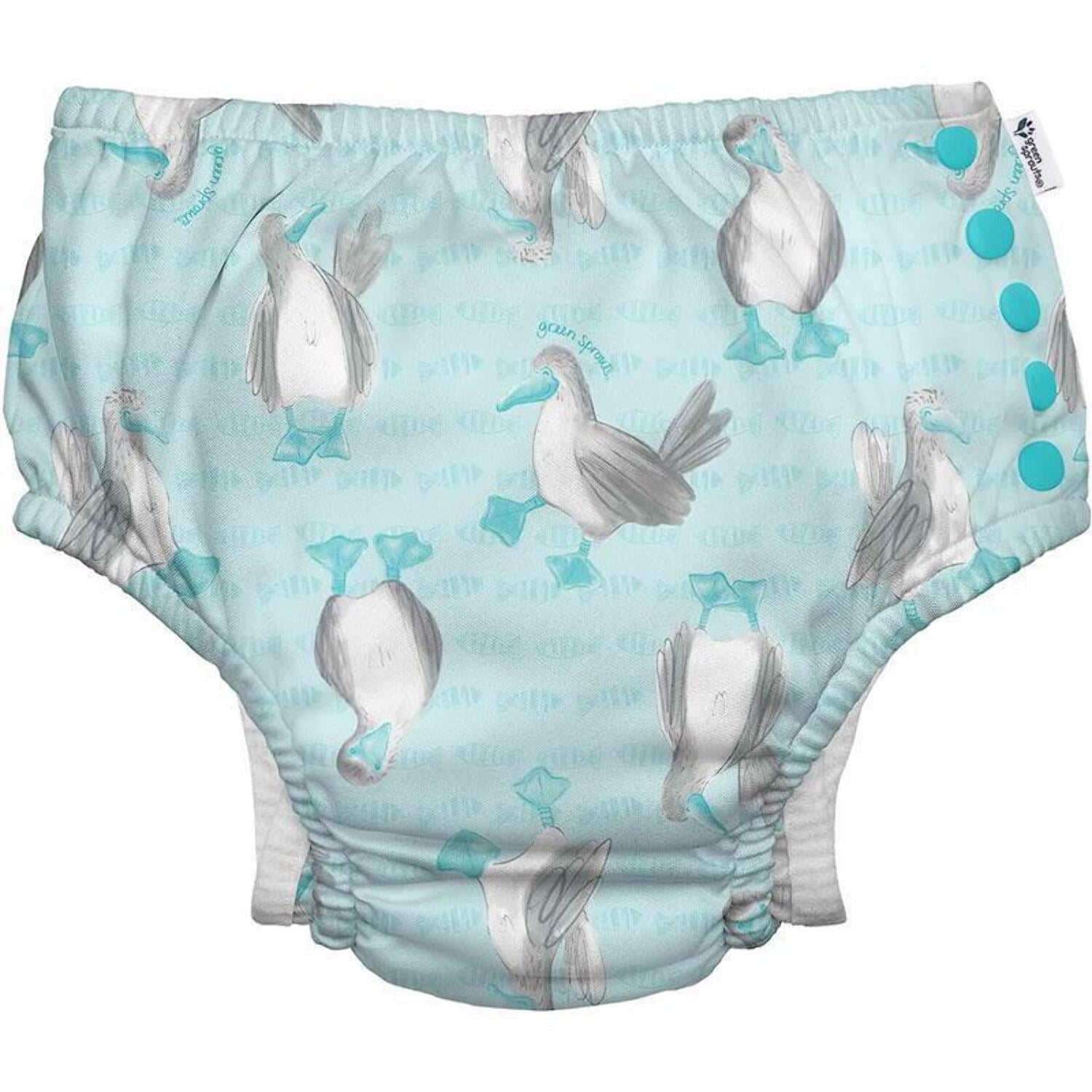 Green Sprouts - Reusable Eco Snap Swim Diaper, Light Aqua Blue ...