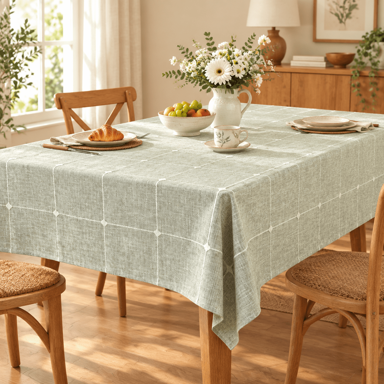Green Square Tablecloth 70 X 70 Inch Farmhouse Outdoor Table Cover ...