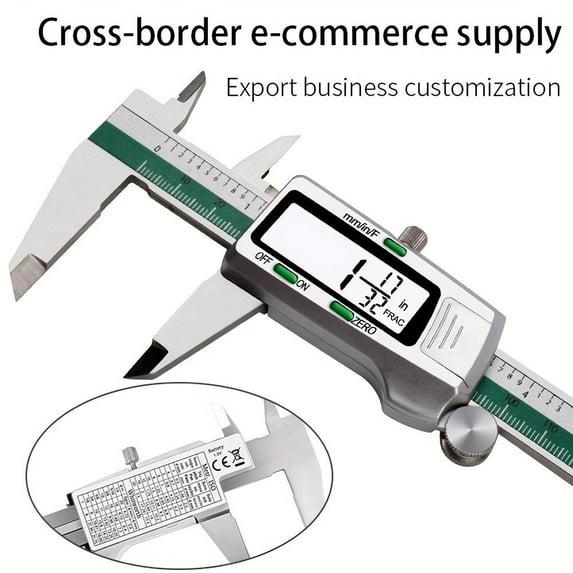 Green Stainless Steel Digital Caliper, 6-Inch Vernier Caliper with LCD ...