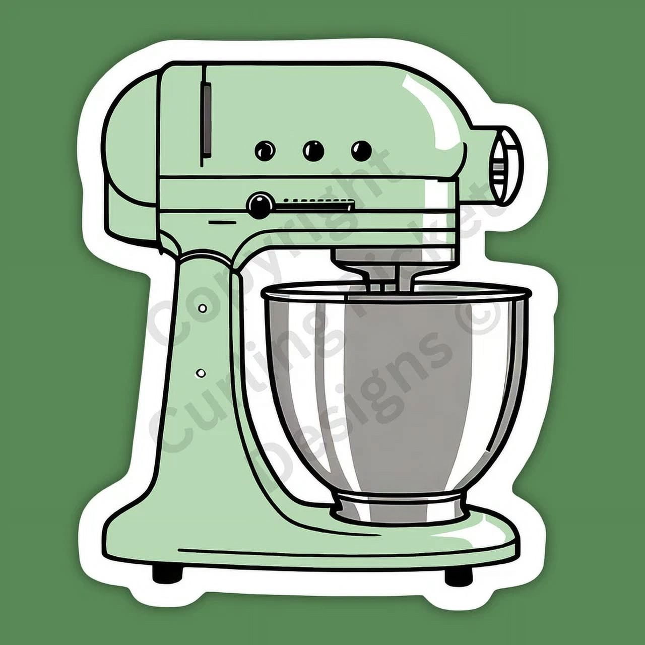 Green Stand Mixer Kitchen Baking Cake Sticker Phone Decal Water Bottle ...