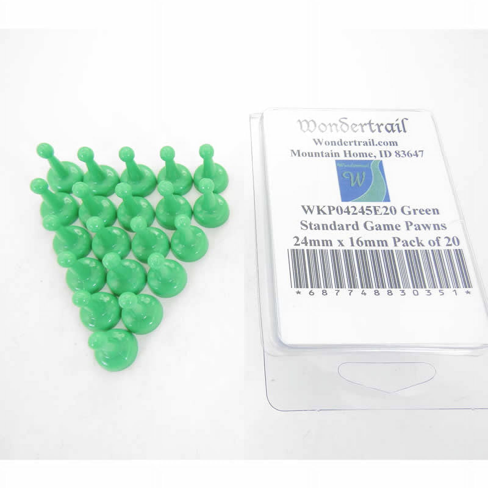 Green Standard Game Pawns 24mm x 16mm (15/16in x 5/8in) Pack of 20 ...