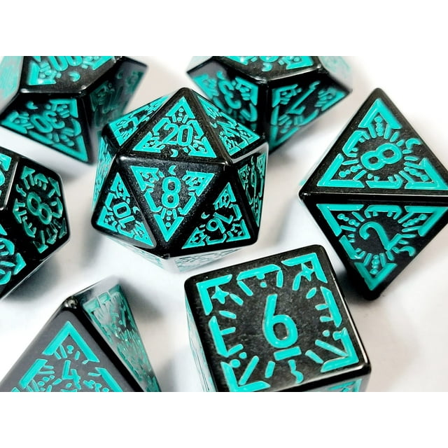 Green Starburst XL Dnd Dice Set | Dungeons and Dragons | Colossal Dice ...