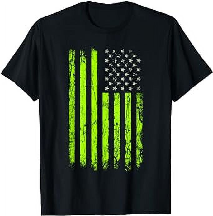 Green Stars & Stripes.American USA Flag Green Color Graphic T-Shirt ...