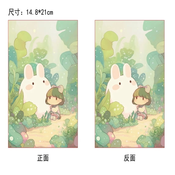 Green Sticker Book Collecting Album Cute Rabbit Leaf Reusable Blank ...