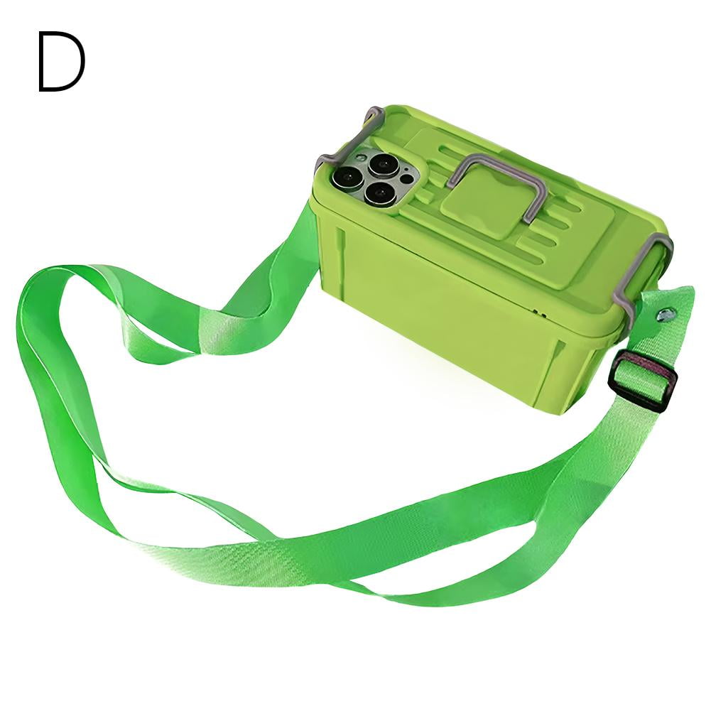 Green Storage Box + Crossbody Rope Iphone14promax Storage Box Mobile ...
