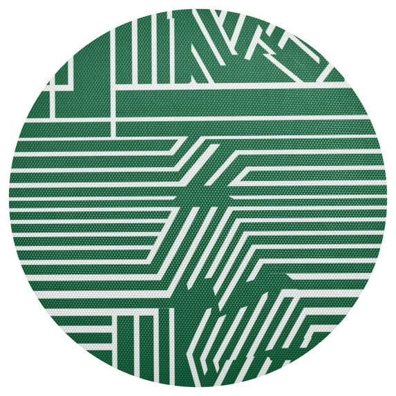 Green Stripe Design 15.4in Diameter PVC Plate Mat, Heat-Resistant and ...