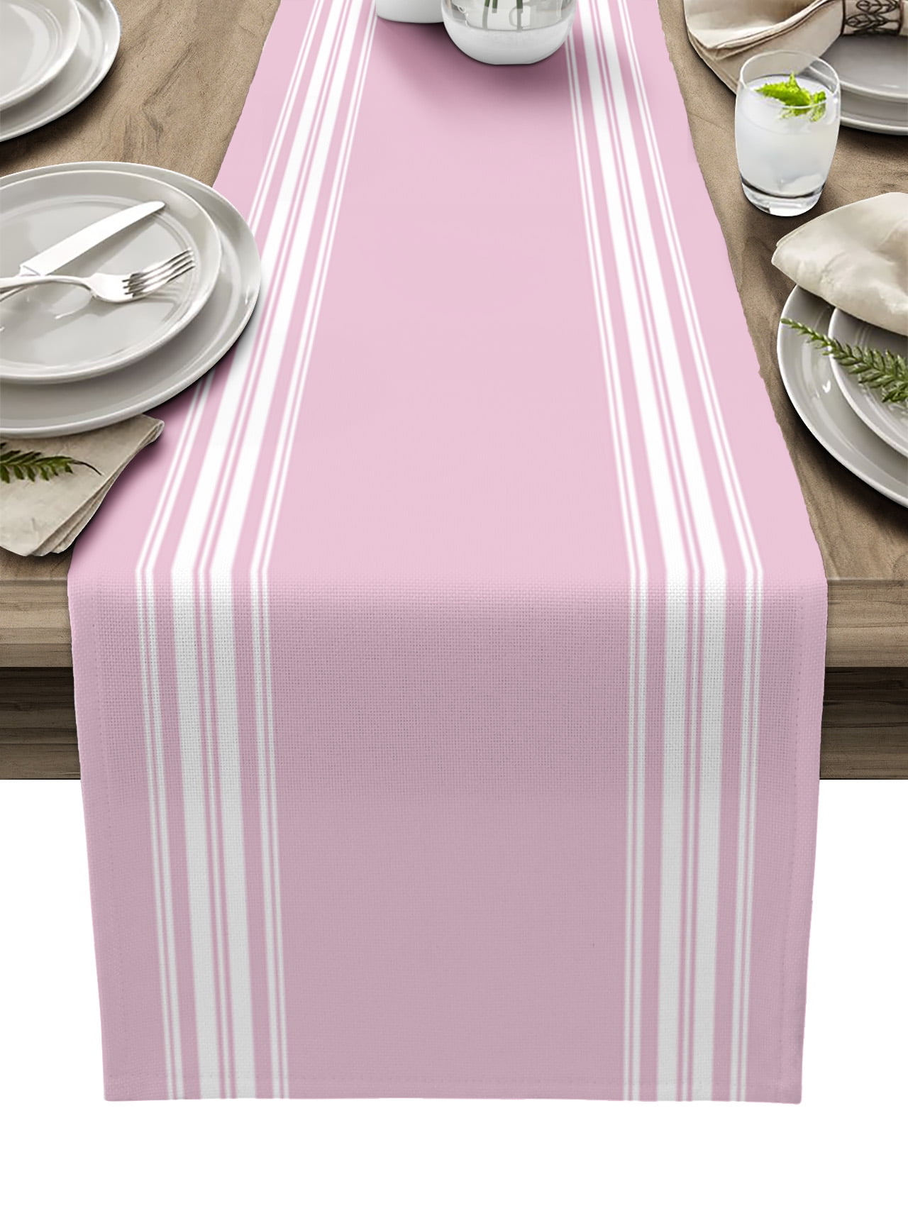Green Stripe Solid Texture Table Runner Home Wedding Table Flag Mat ...