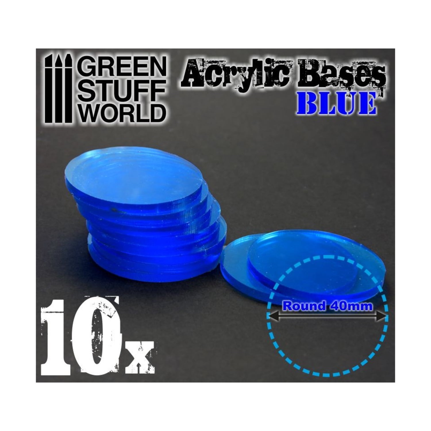 Green Stuff World 40mm Round Acrylic Bases - Clear Blue New - Walmart.com