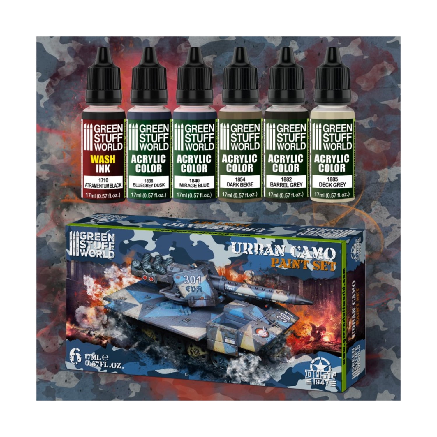 Green Stuff World Dust 1947 - Urban Camo Paint Set New - Walmart.com