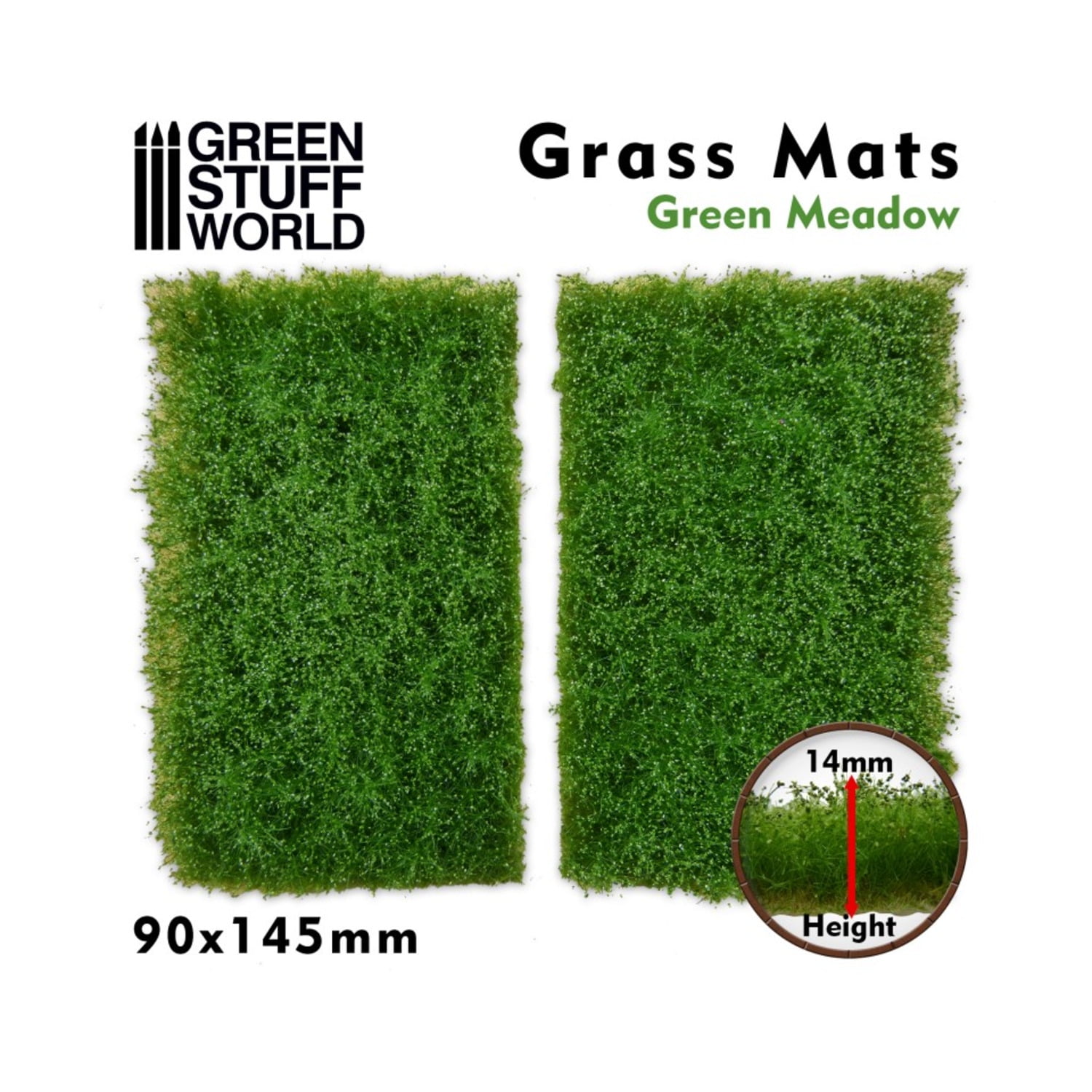 Green Stuff World Grass Mat Cut-Out - Green Meadow (14mm) New - Walmart.com