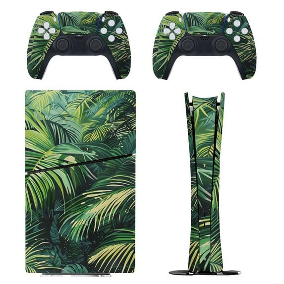 Green Summer Jungle Console Skin Bundle for PS5 Pro Slim Disc & Digital ...