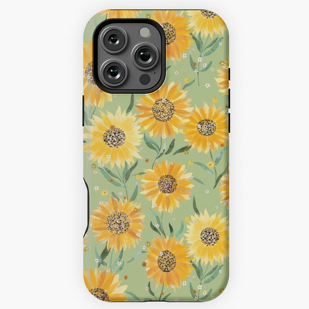 Green Summer Sunflowers Phone Case Compatible with iPhone 11-17 Pro Max ...