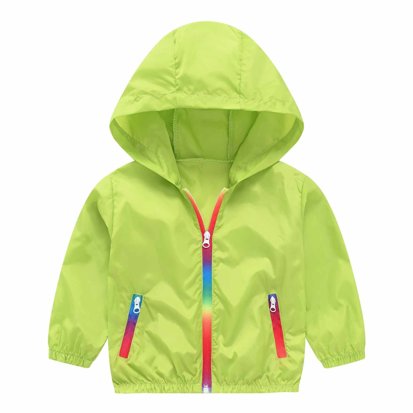 Green Sun Protection with Hood for Children Boy Girl Winter Fall Long ...