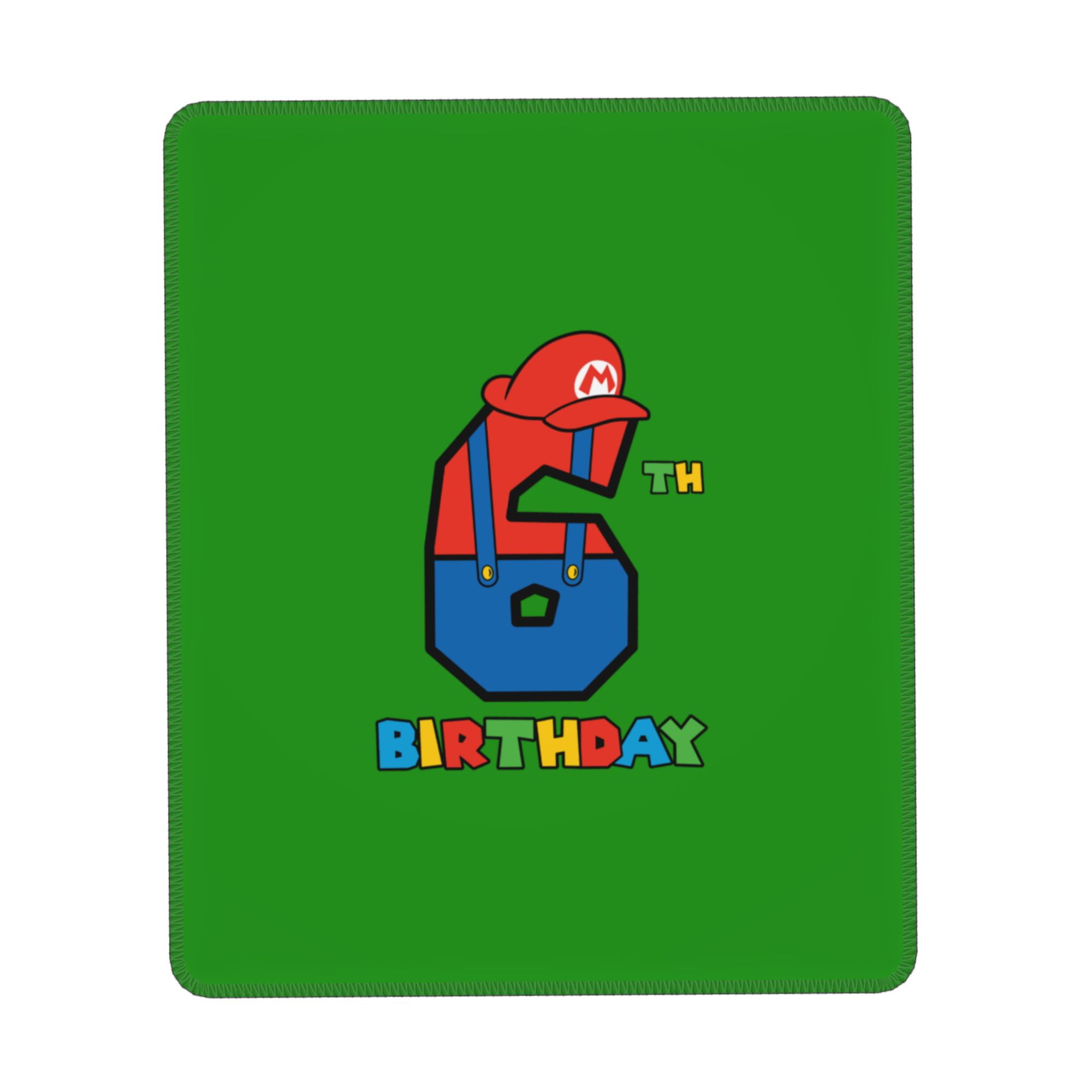 Green Super Maio Birthday Boys 6th Rubber Lock Edge Mouse Pad (Vertical ...
