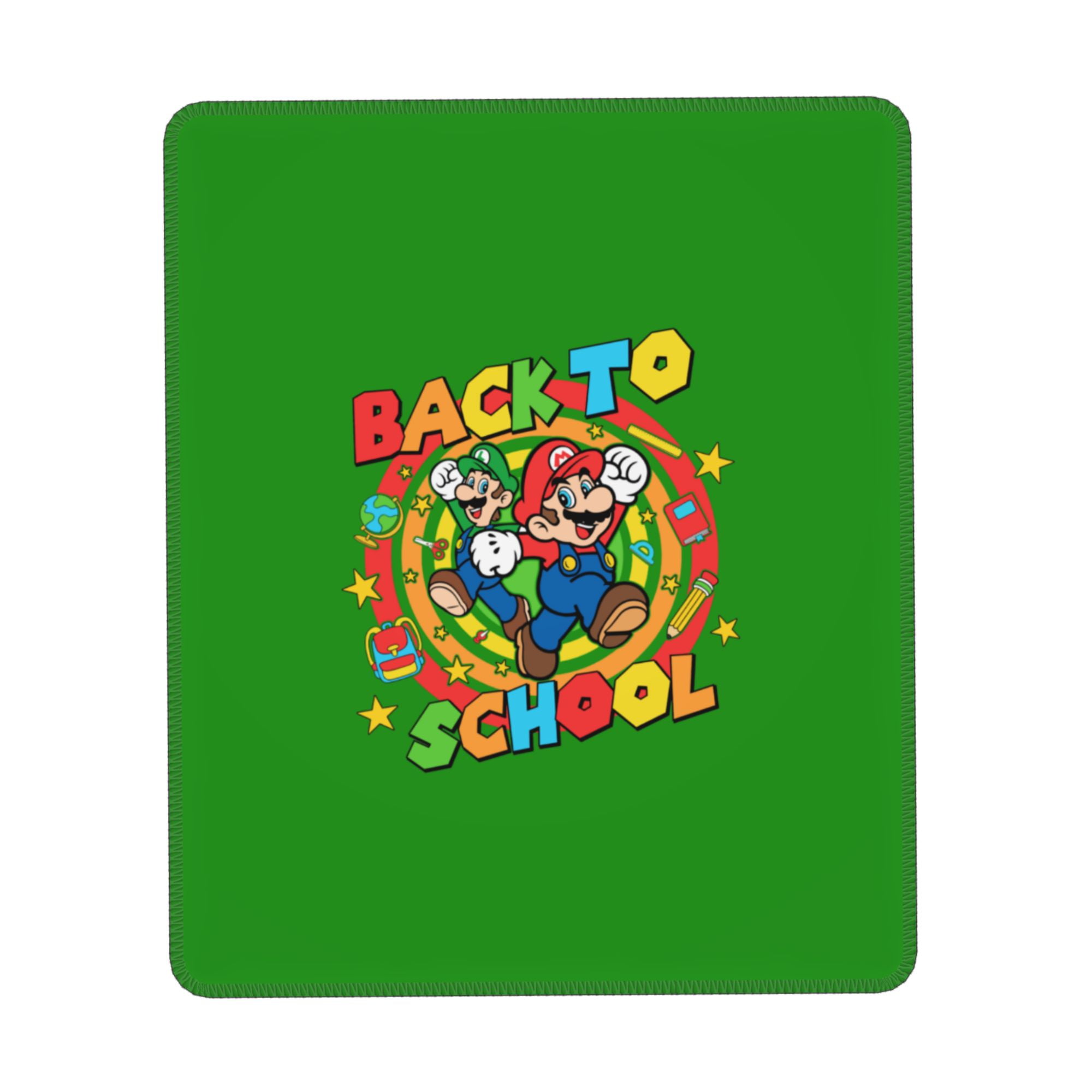 Green Super Mario Back To School Rubber Lock Edge Mouse Pad (Vertical ...