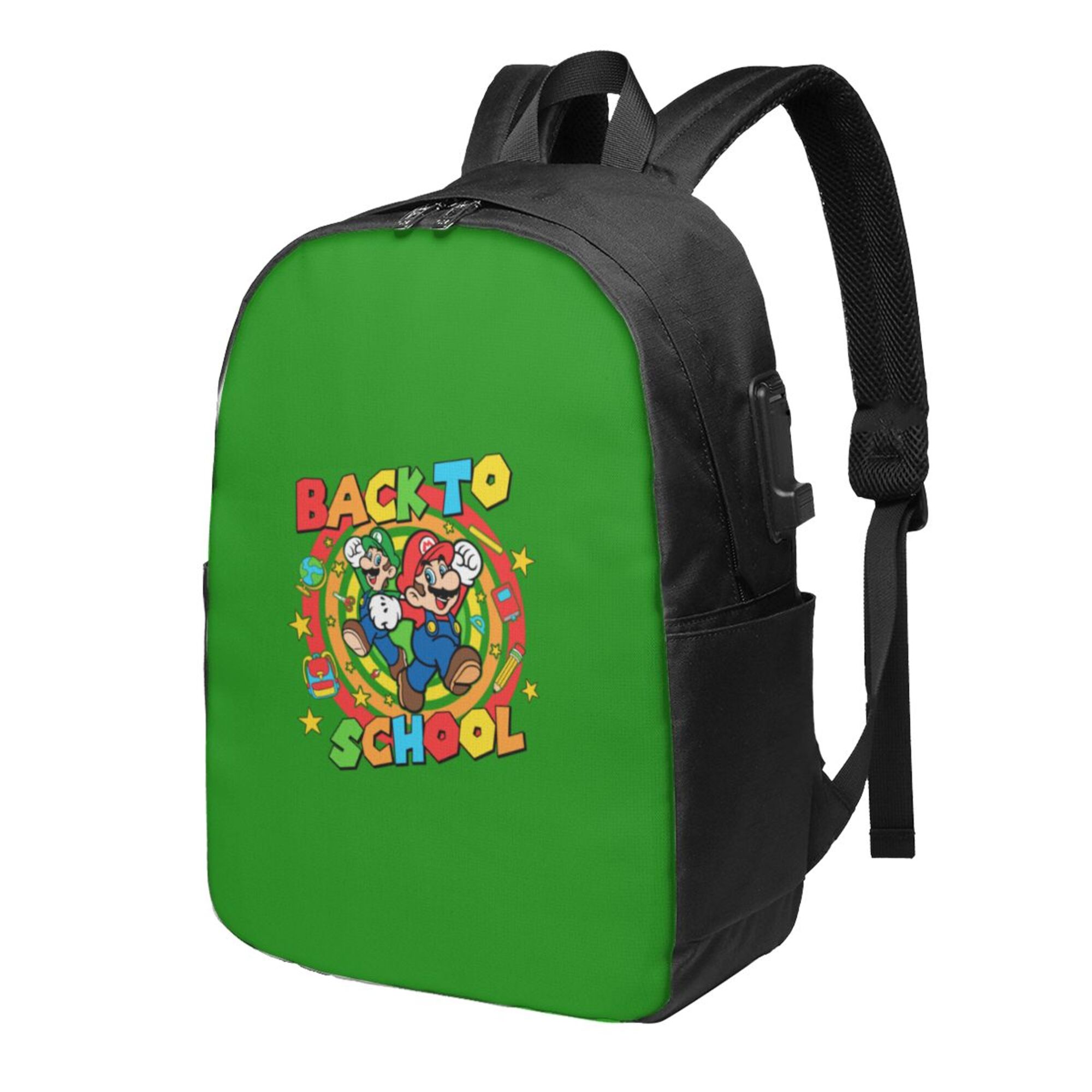 Green Mari-o Back To Travel Laptop Backpack for Adult 17In Backpack ...