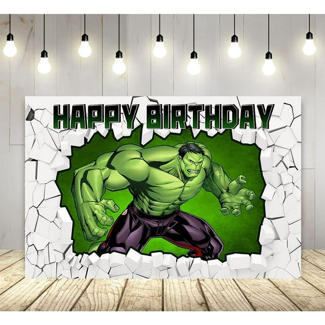 Green Superhero Backdrop for Birthday Party Supplies 5x3ft Brick Wall ...