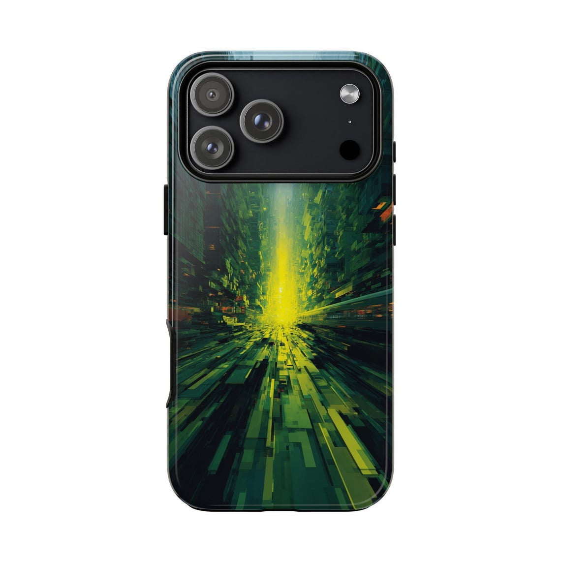 Green Surge Vortex City Dynamic Abstract Energy Scene Case with iPhone ...