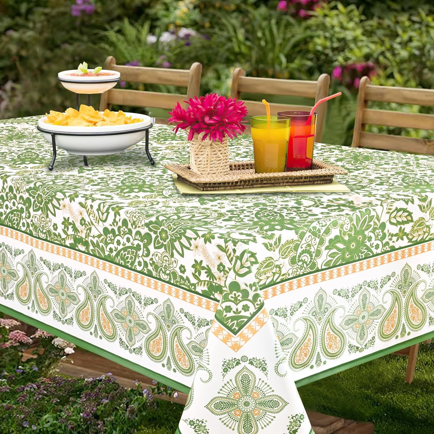 Green Table Cloth Square Table 55x55 Inch, Tablecloths for 6 Foot ...
