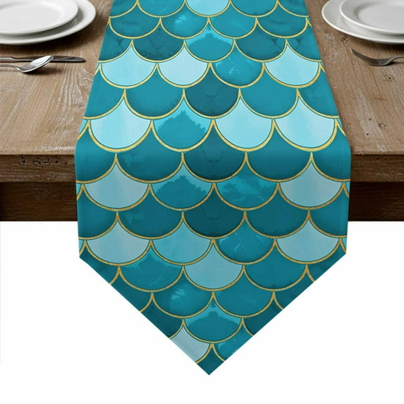 Green Table Runner Linen Burlap Table Runner 70 Inches Long Modern ...