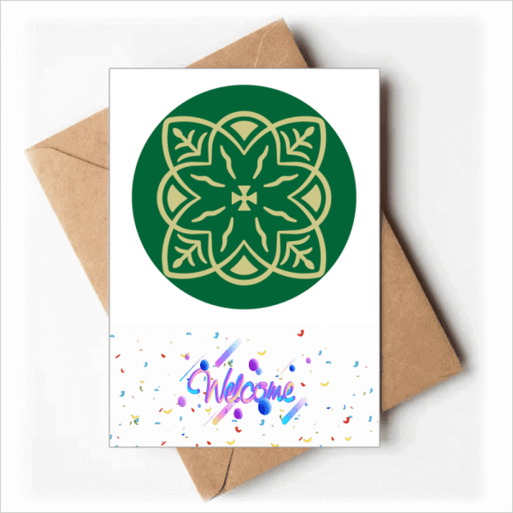 Green Talavera Style Decorative Pattern Welcome Back Greeting Cards ...