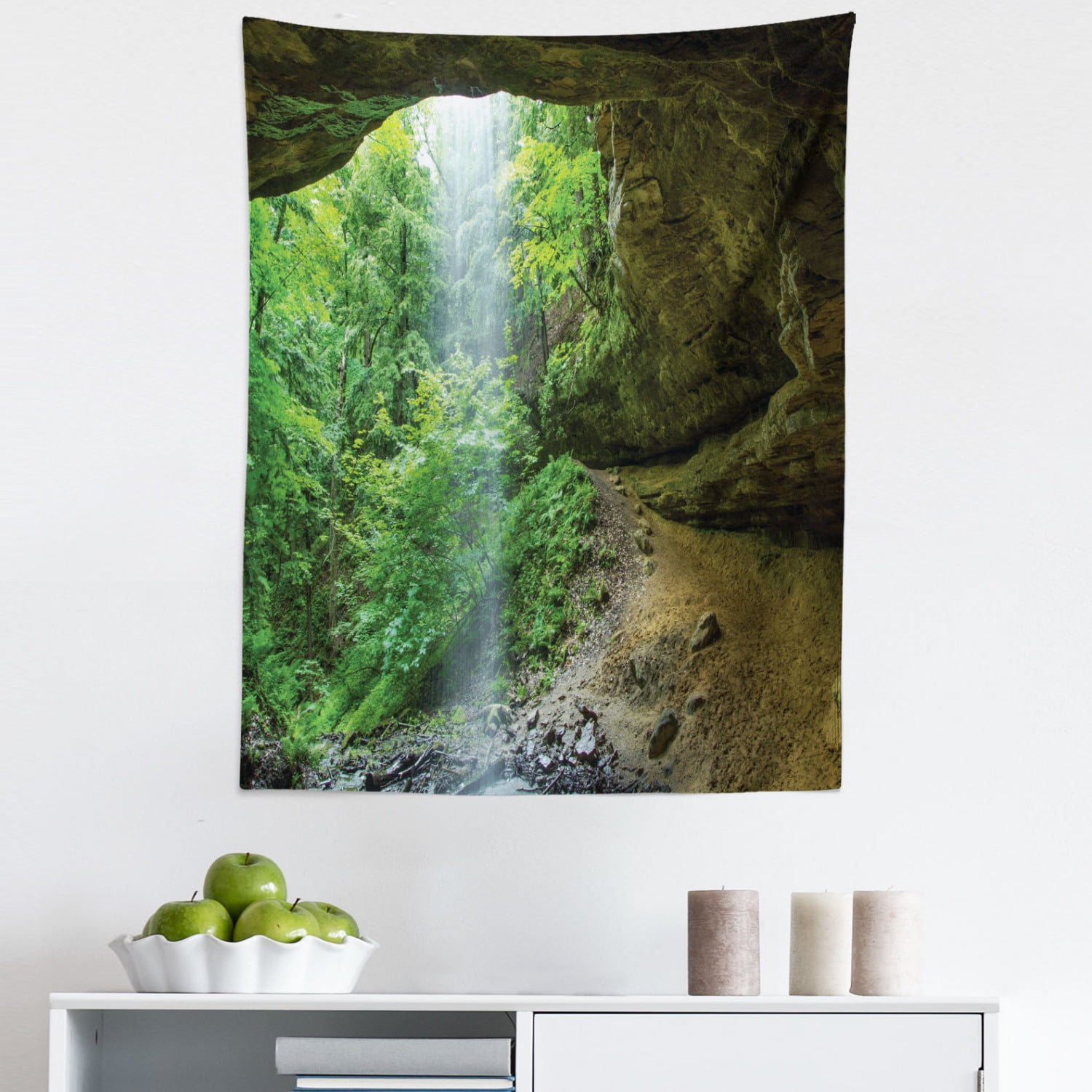Green Tapestry, Canyon Michigan Caves Memorial Falls in the Forest Eco ...