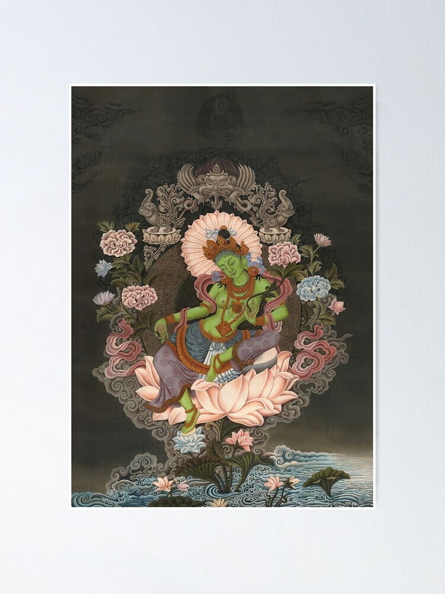 Green Tara Buddhist Thangka Jetsun Dolma Modern Art Decor Unframe ...