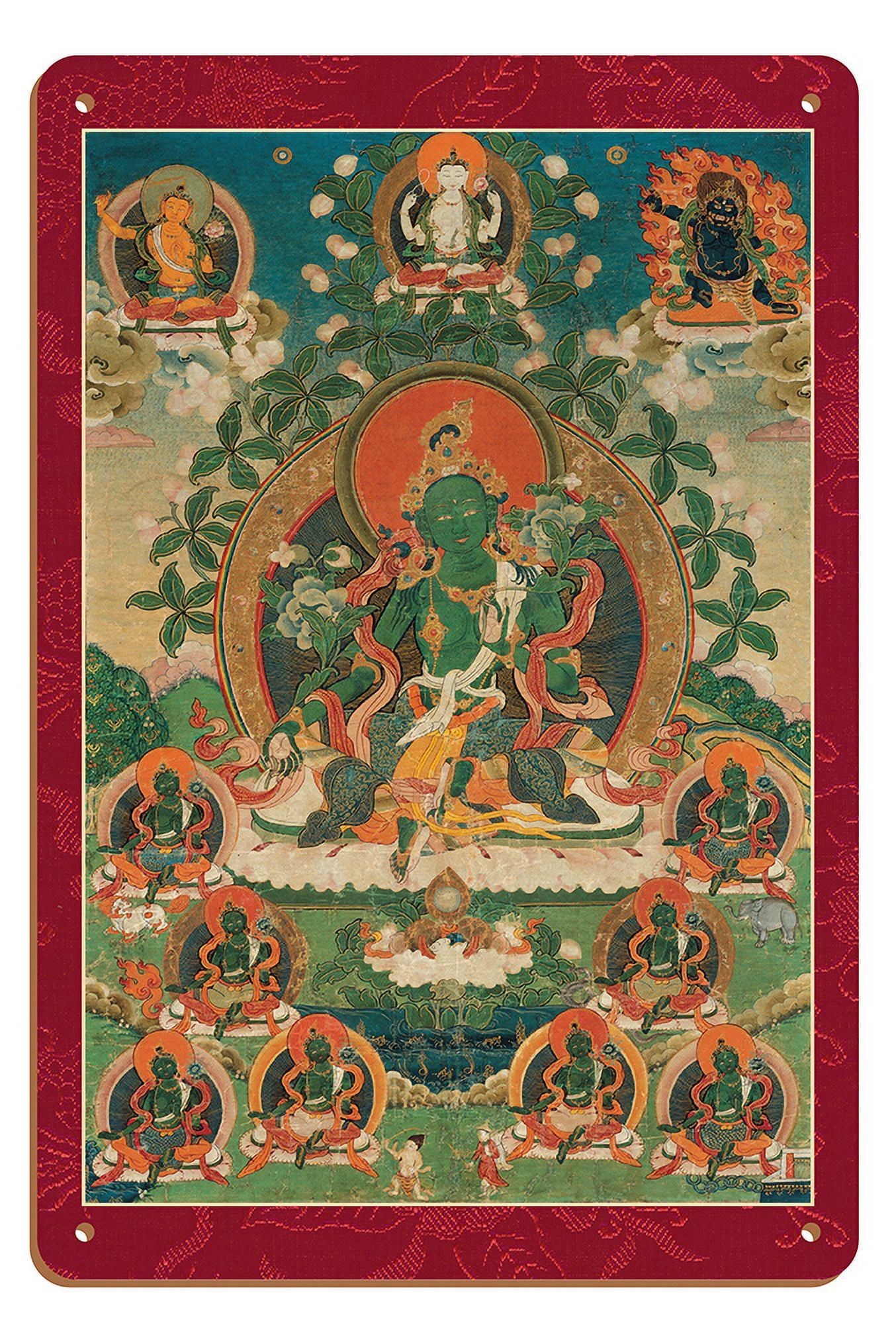 Green Tara Savior from the Eight Dangers - Buddhist Deity - Vintage ...