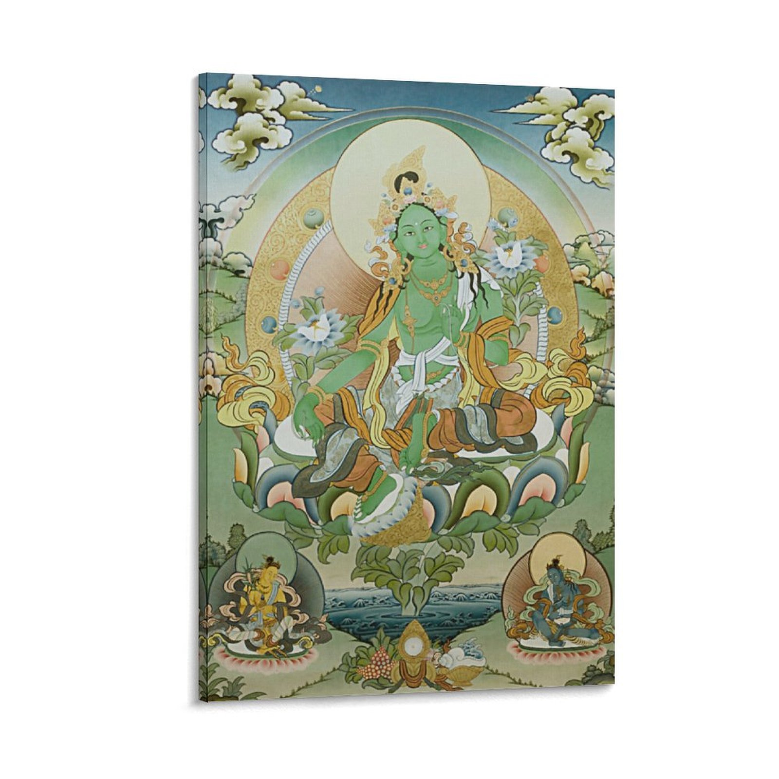 Green Tara Tibetan Thangka Paintings Room Aesthetic Poster Print Art ...