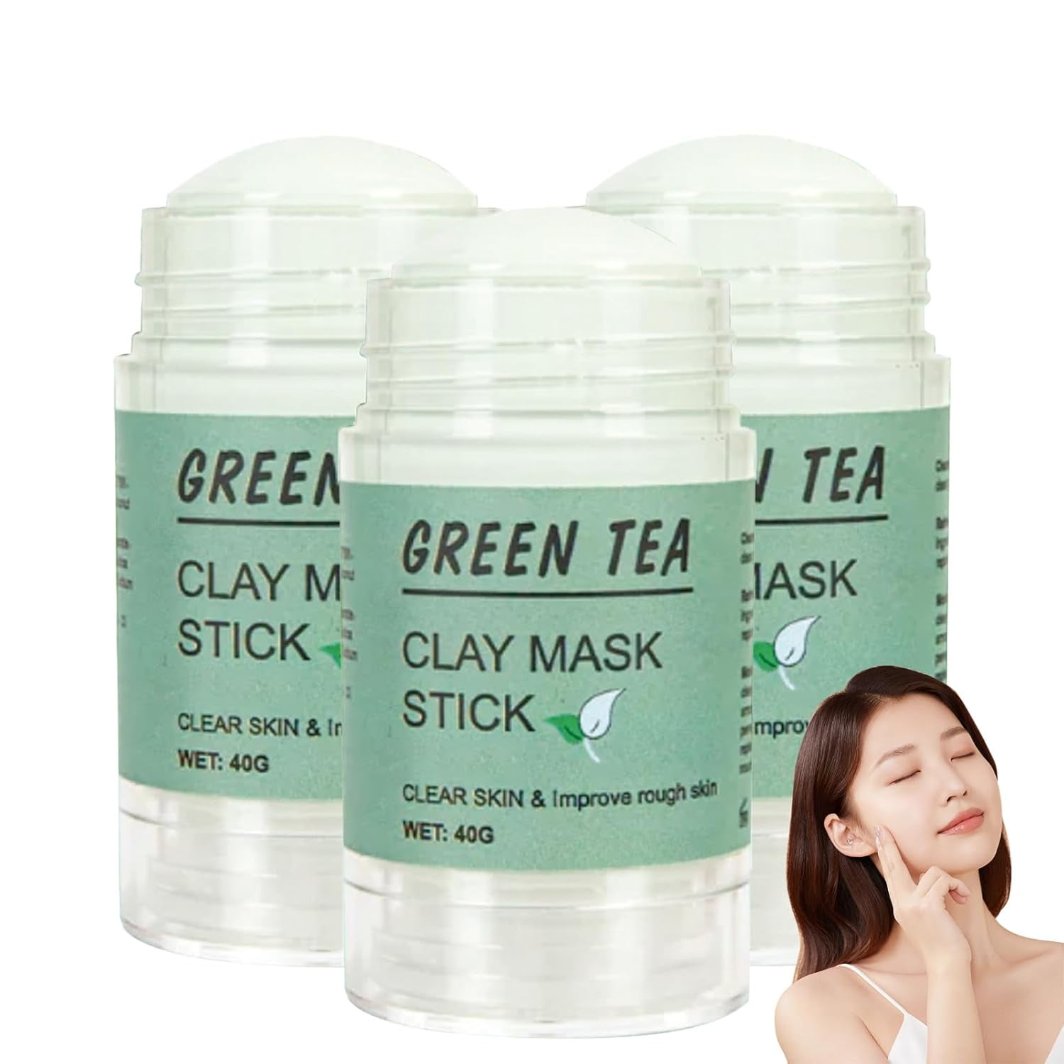 Green Tea Clay Facial Mask Stick, Green Tea Clay Stick for Face ...