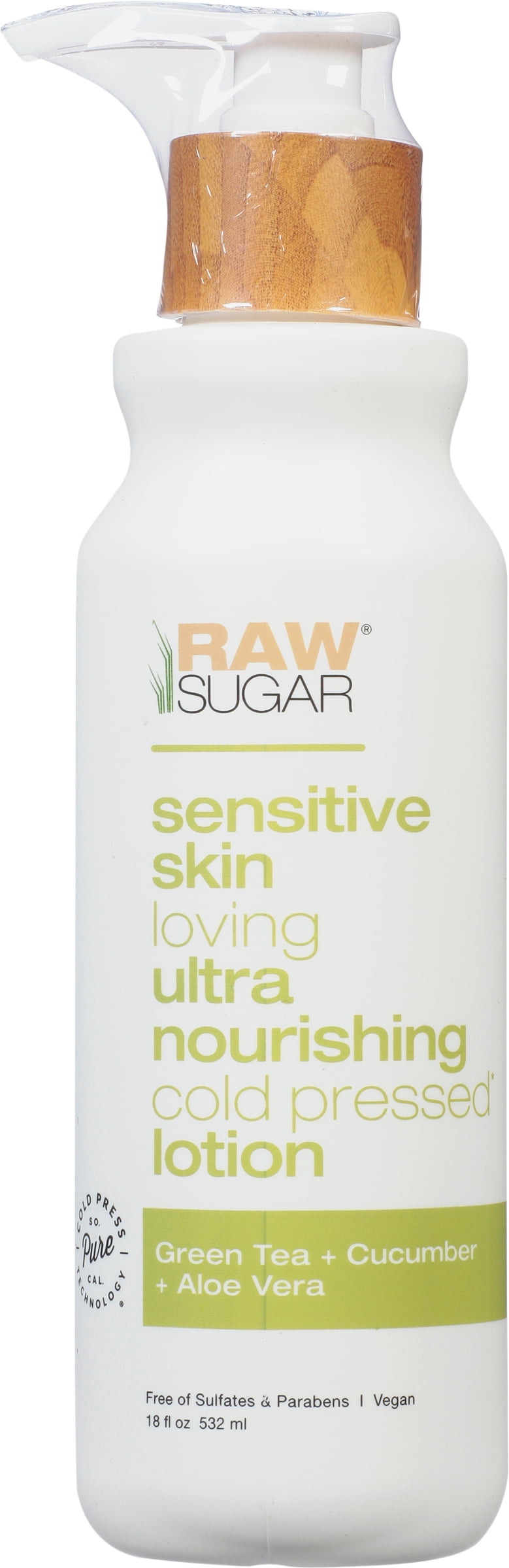 Raw Sugar Green Tea, Cucumber, Aloe Vera Sensitive Skin Body Lotion ...