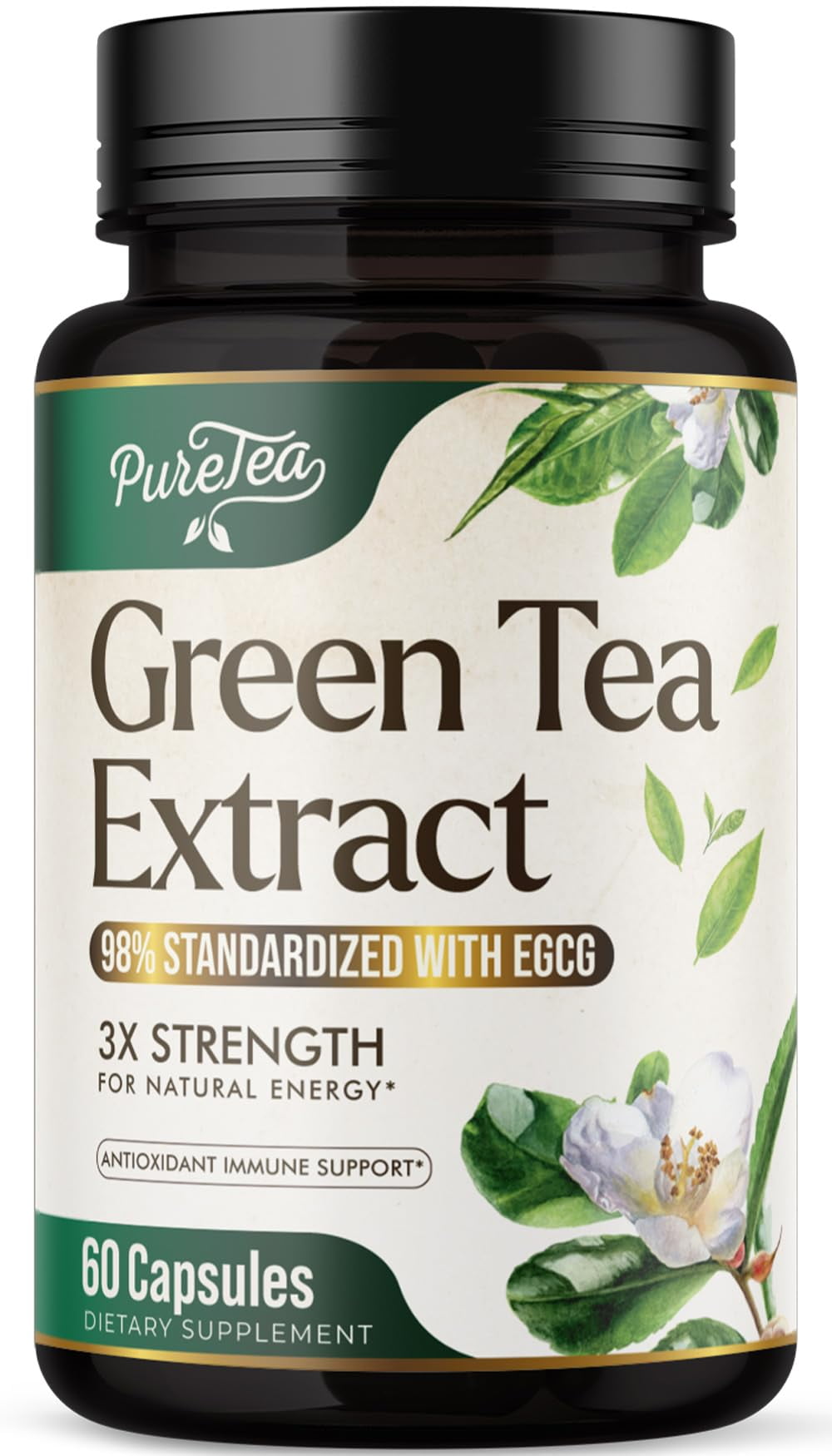 Green Tea Extract Capsules 1000mg - 98% Polyphenols & 45% EGCG for ...