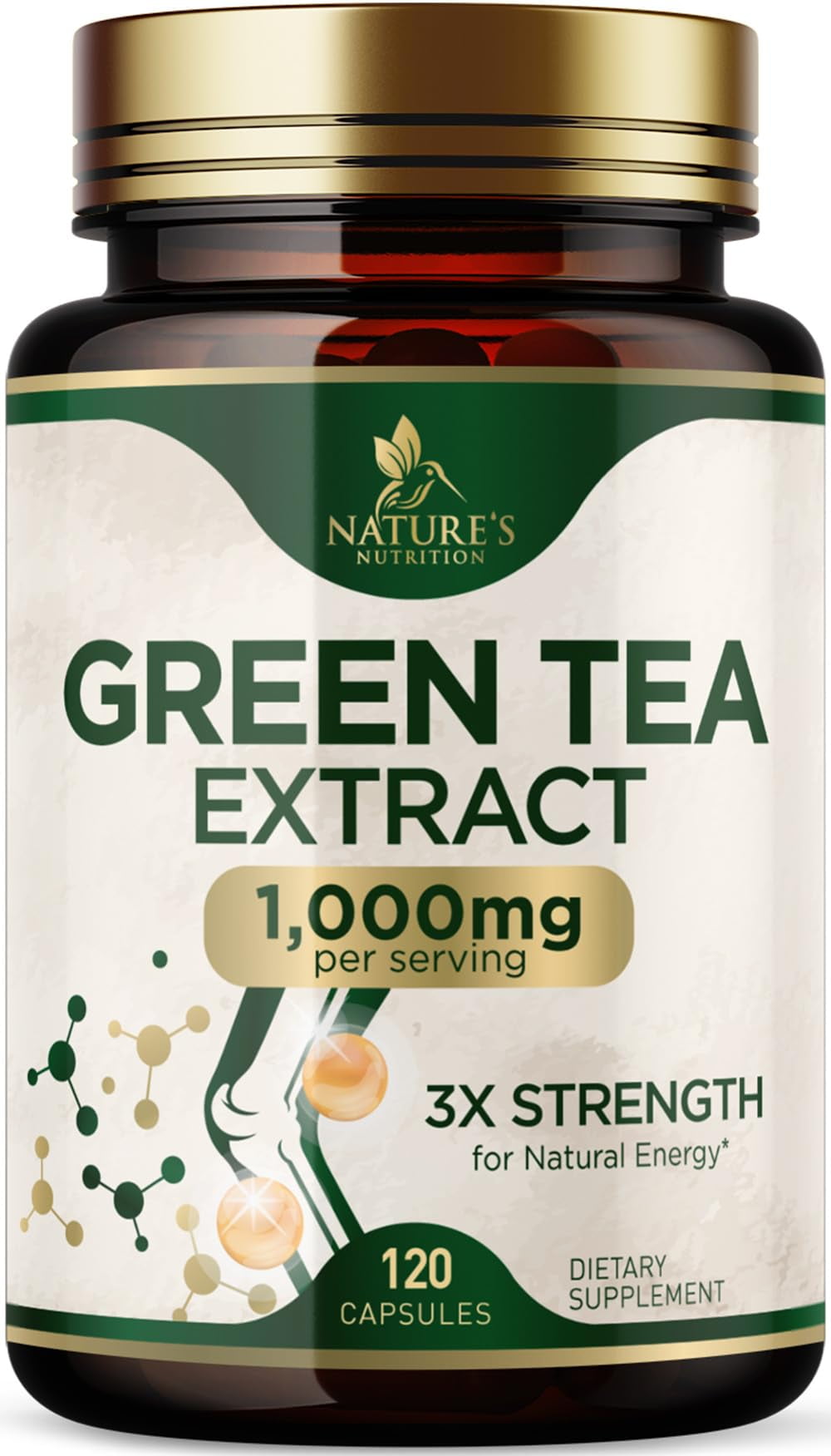 Green Tea Extract Capsules 1000 mg - Standardized 45% EGCG & 98% ...