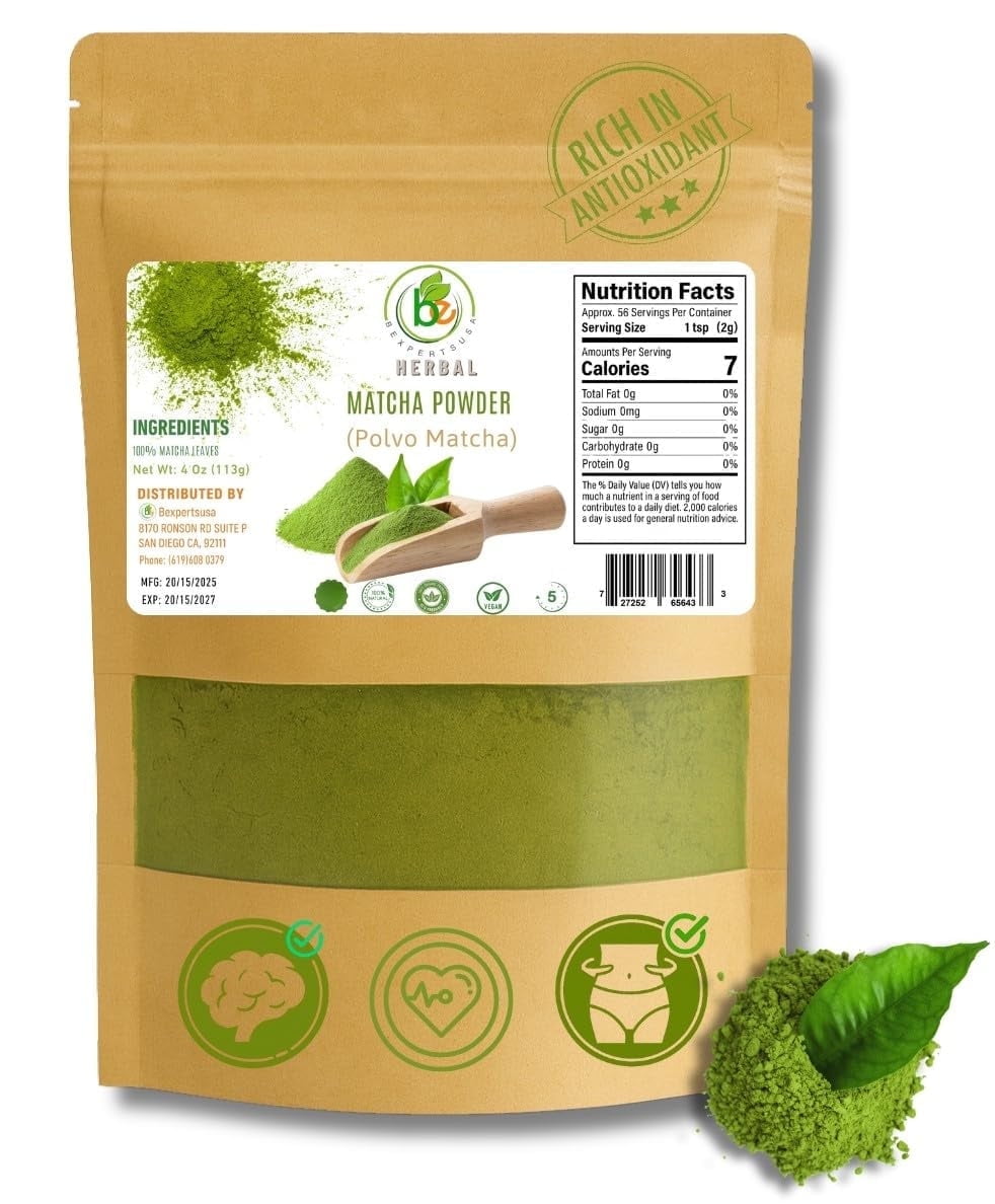 Green Tea Matcha Powder – 4 oz Resealable Bag – 100% Pure Japanese ...