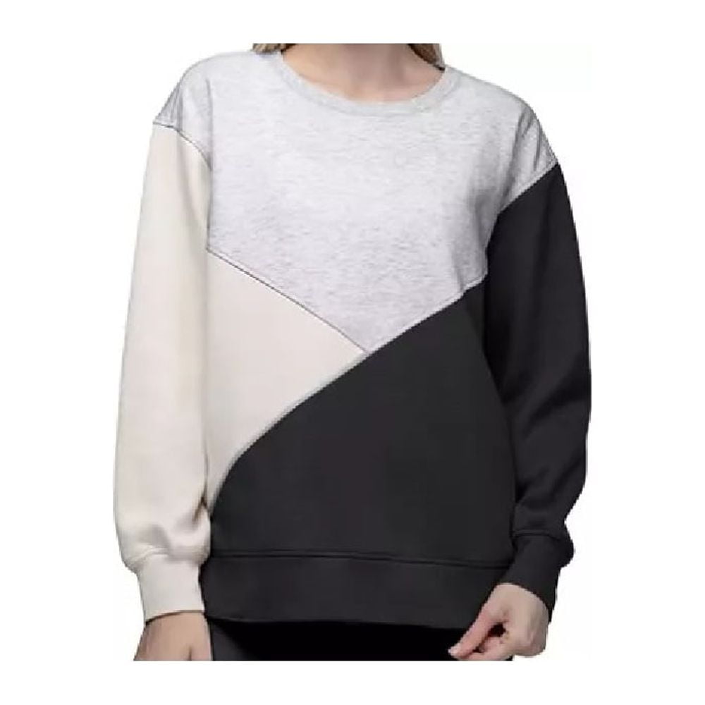 Green Tea Women's Colorblock Sweatshirt, Tri-Color, Side Split Seam ...