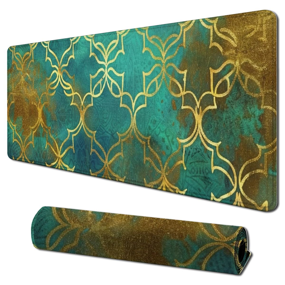 Green Teal Gaming Mouse Pad Large Mousepad Extended Computer Keyboard ...
