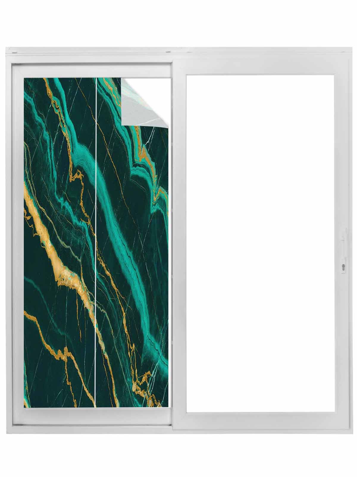 Green Teal Marble Window Privacy Film Stained Glass Window Film ...