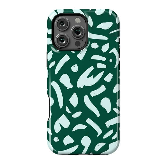 Green Terrazzo Funky Boho Pattern Design iPhone Case 17 16 15 14 13 12 ...