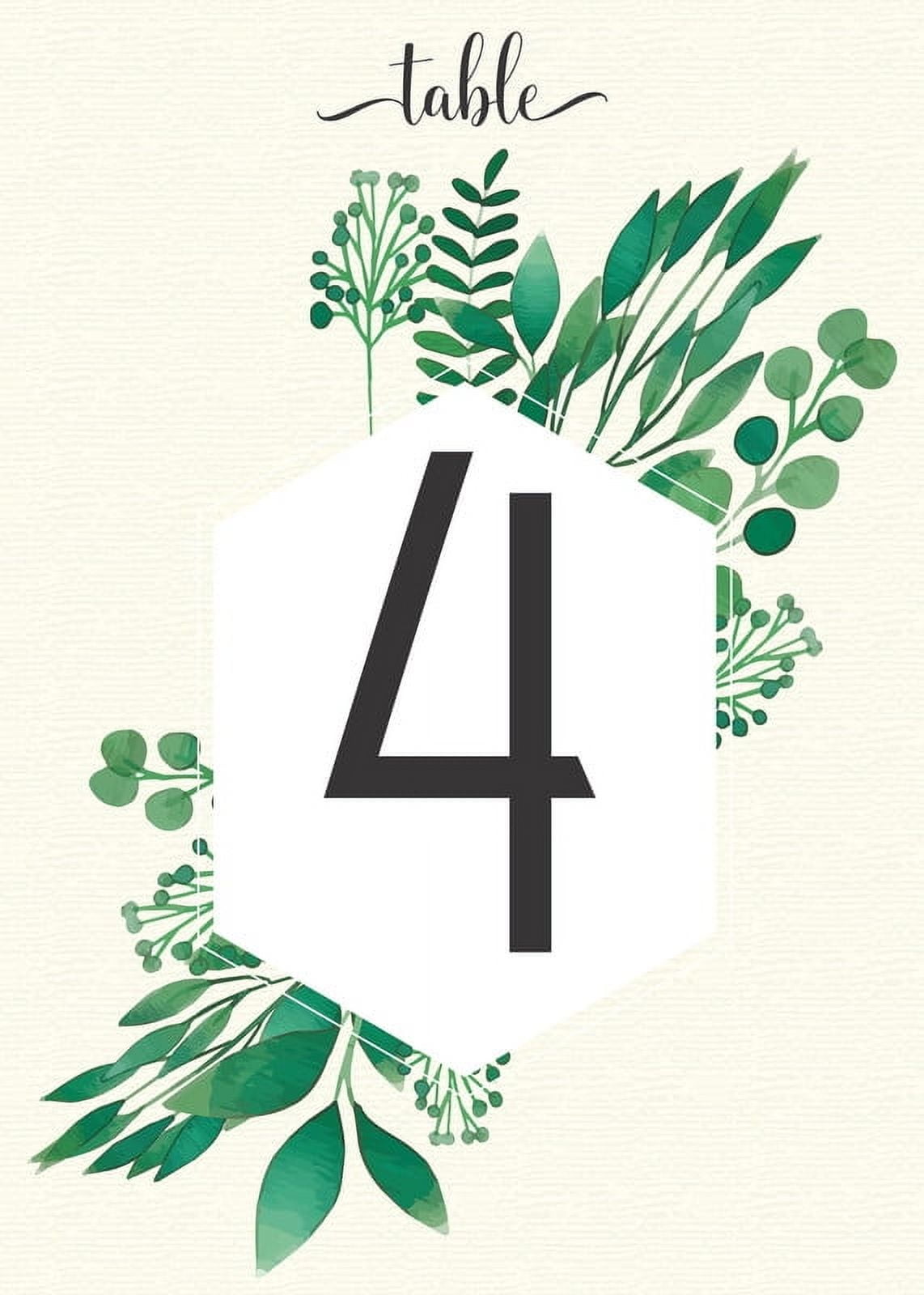 Green Theme 1-30 Wedding Table Number Cardss Double Sided Paper Cardss ...