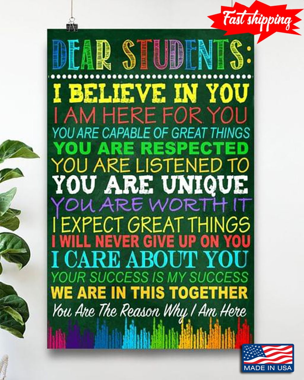 Green Theme Teacher & Student Dear Students I Believe In You I Am Here ...