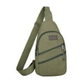 Green Thickened Canvas Crossbody Chest Bag Hiking Sling Backpack With ...