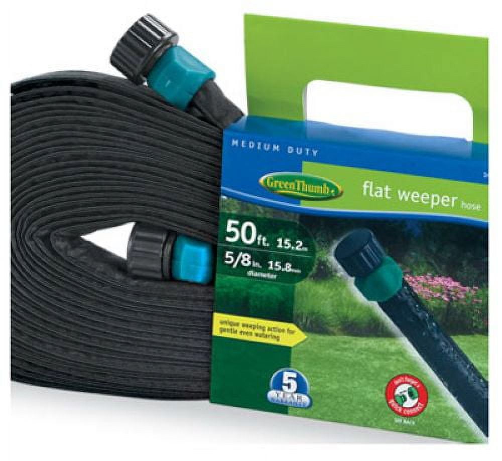 Green Thumb 1065290 50' Foot Flat Weeper & Soaker Garden Hose - Quantity of 4 - Walmart.com