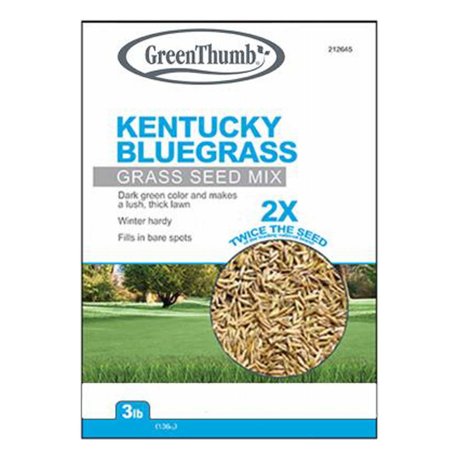 Green Thumb GTKBG3 Grass Seed, Kentucky Bluegrass, 3 Lbs., Covers 1,500 ...