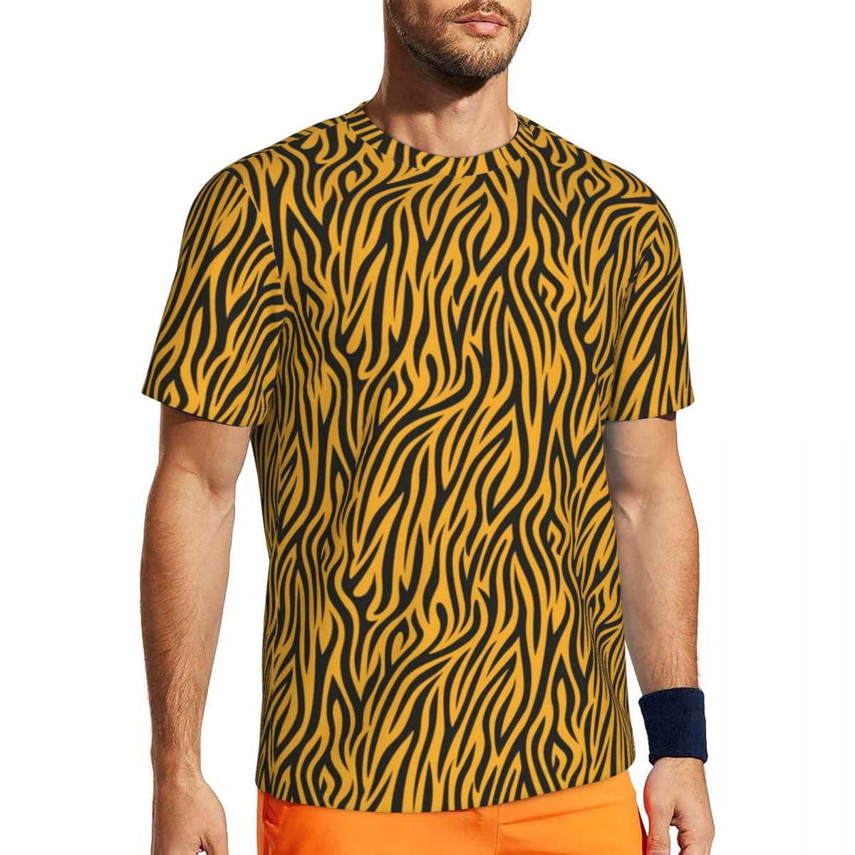Green Tiger Print Gym T-Shirt Wild Animals Hip Hop T-Shirts Man Tshirt ...